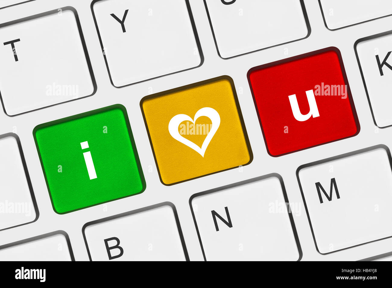 Computer keyboard with I love You keys Stock Photo - Alamy