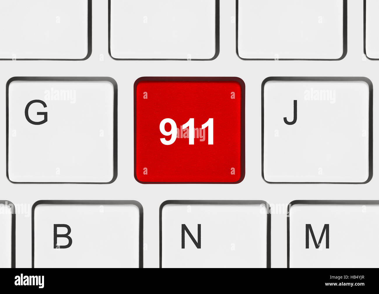 Computer keyboard with 911 key Stock Photo - Alamy