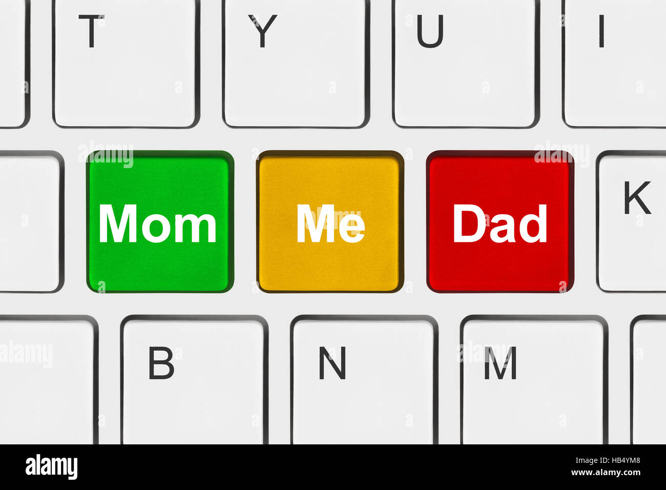 Computer keyboard with Family keys Stock Photo - Alamy