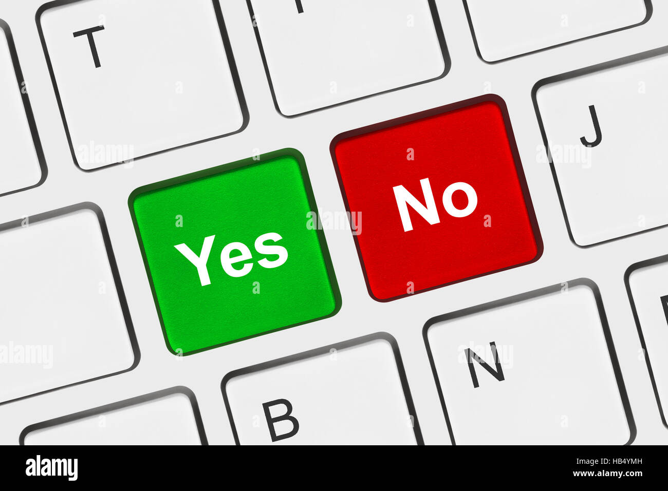 Computer keyboard with Yes and No keys Stock Photo - Alamy