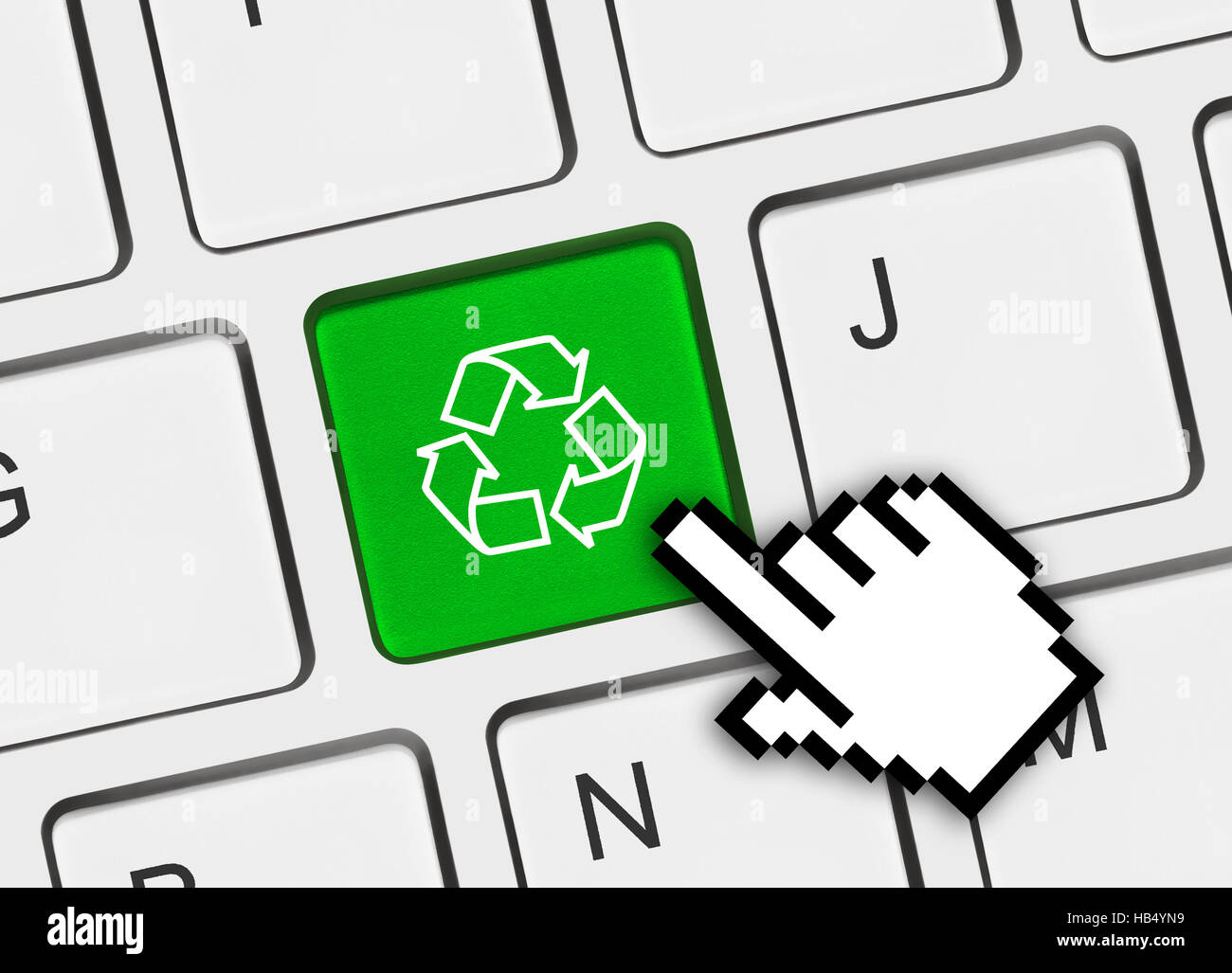 Computer keyboard with recycling symbol Stock Photo - Alamy