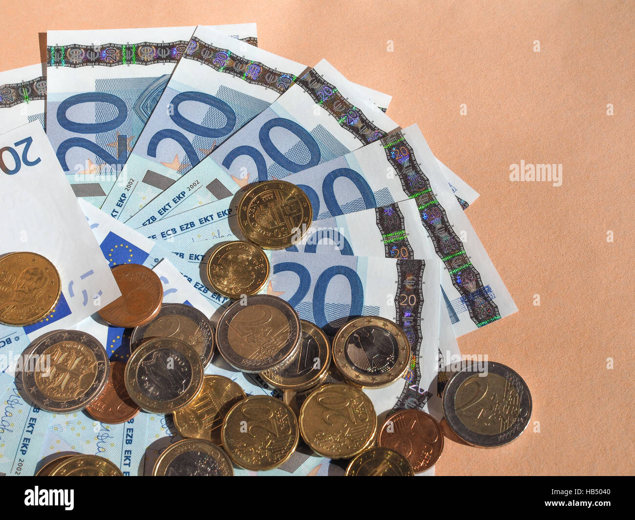 Euro coins and notes Stock Photo - Alamy