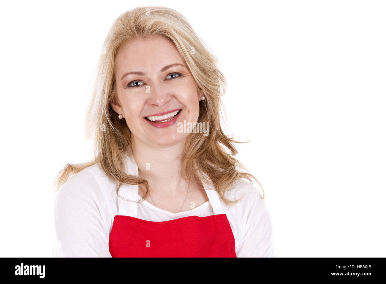 Beautiful woman in apron hi-res stock photography and images - Alamy