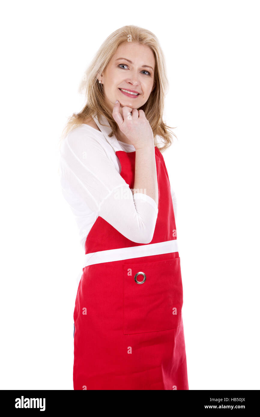 female cook in apron Stock Photo - Alamy