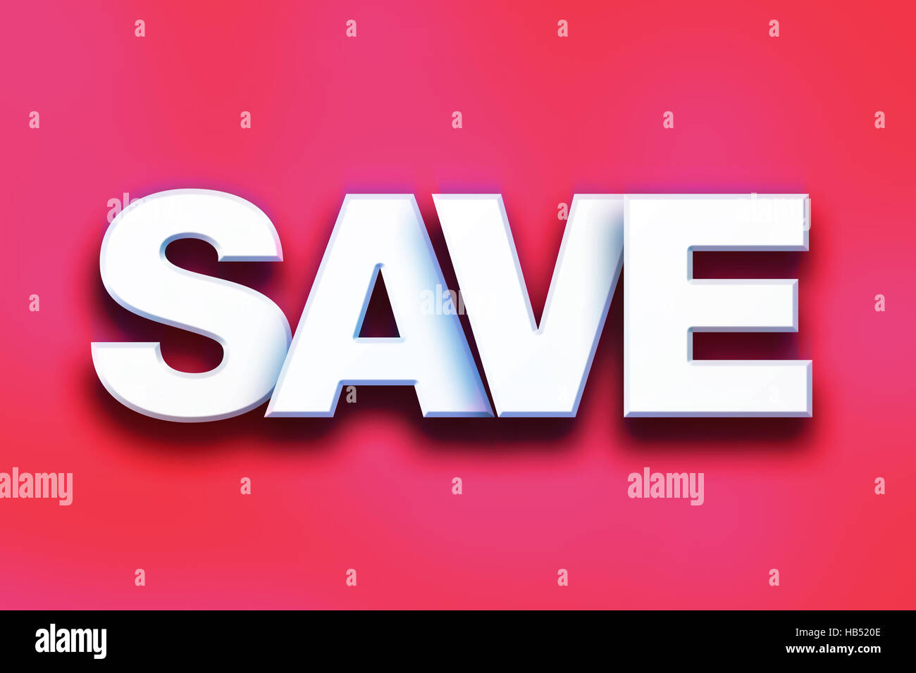 The word "Save" written in white 3D letters on a colorful background ...