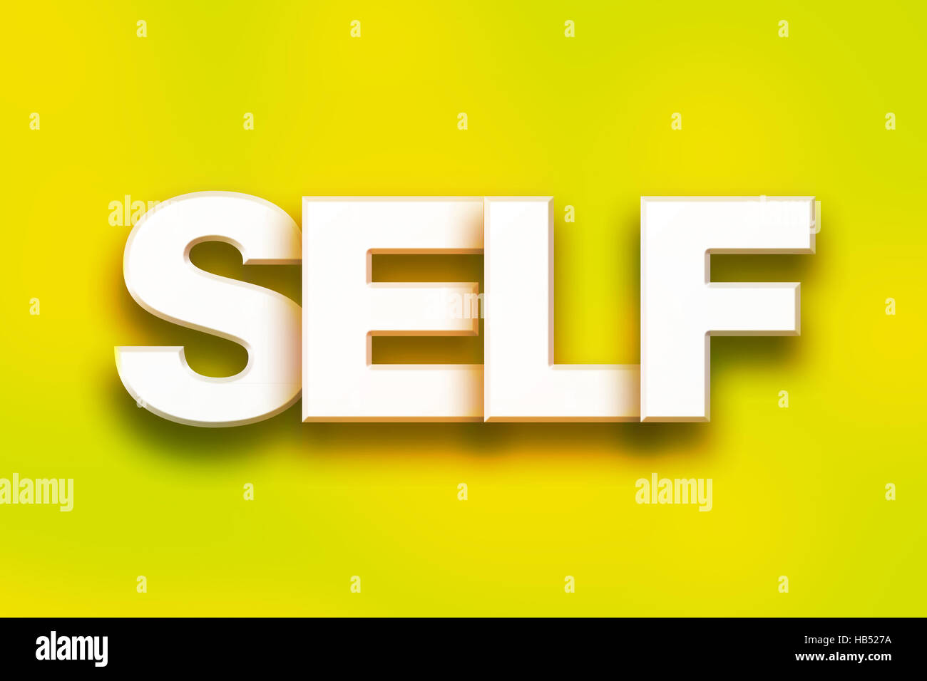 The word "Self" written in white 3D letters on a colorful background ...