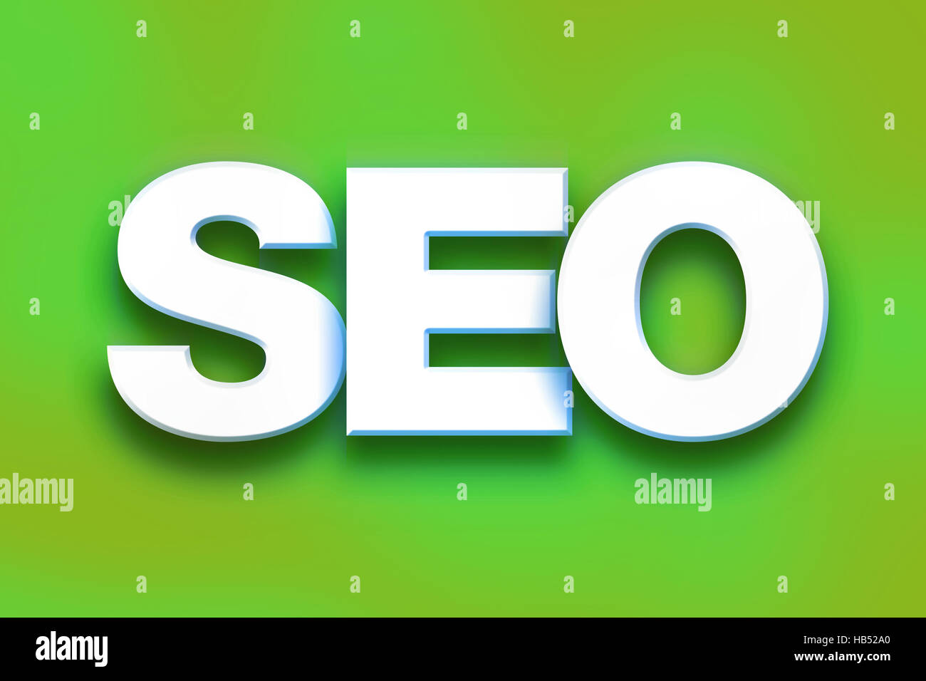 The word "SEO" written in white 3D letters on a colorful background ...