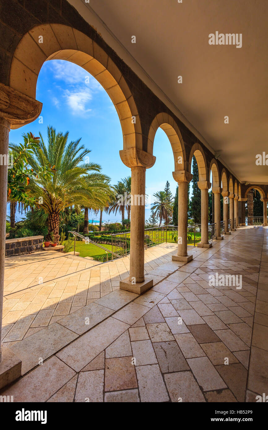 The gallery with columns Stock Photo - Alamy