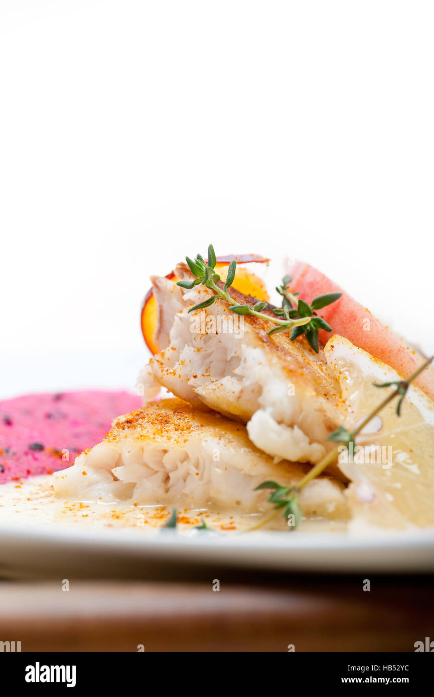 sea bream fillet butter pan fried Stock Photo - Alamy