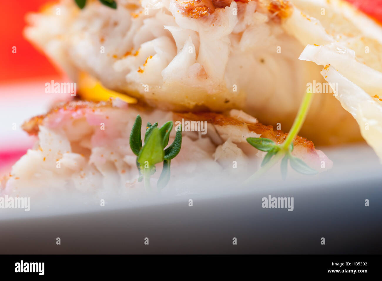 sea bream fillet butter pan fried Stock Photo - Alamy
