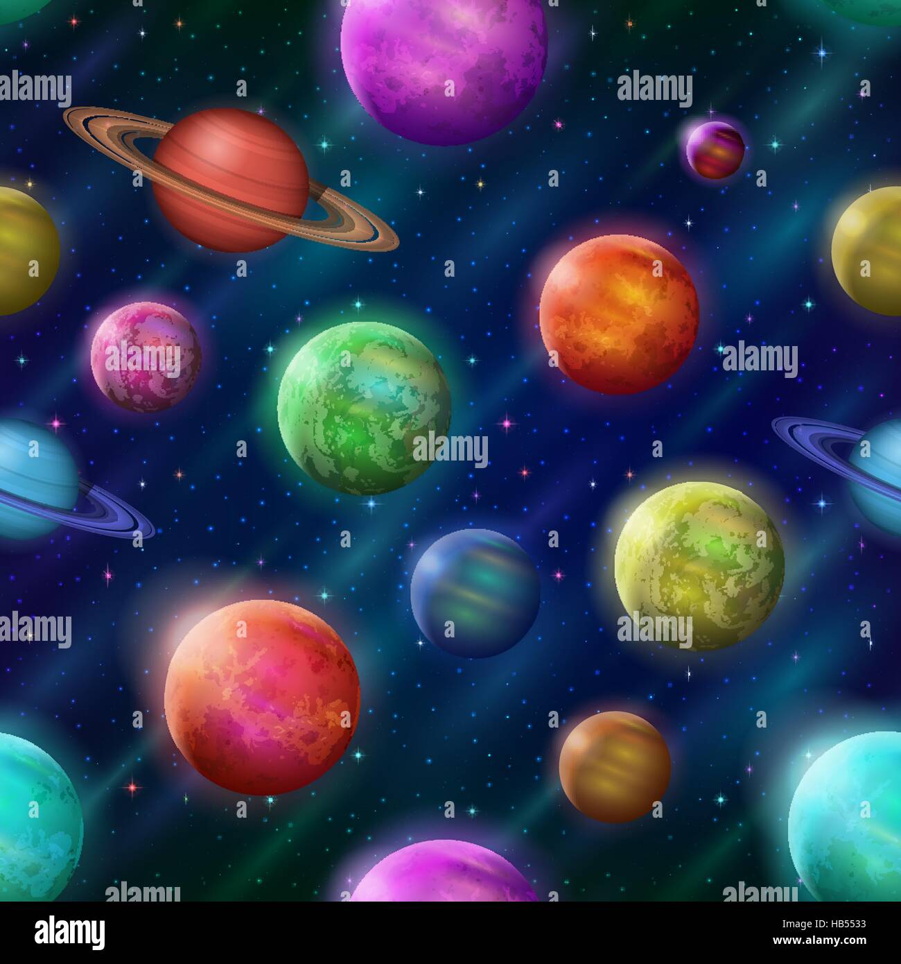 Fantastic Space Background, Seamless Stock Vector Image & Art - Alamy