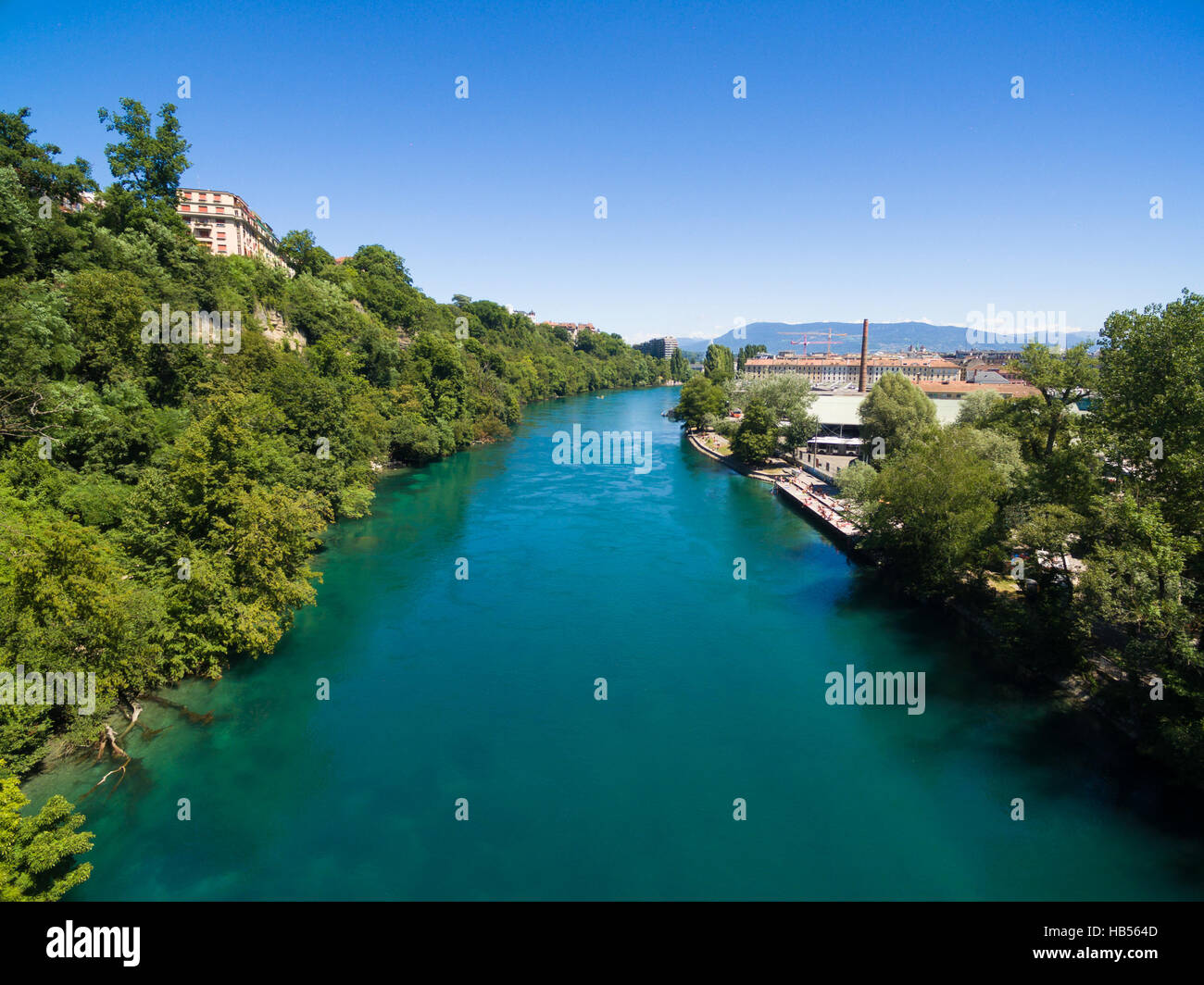 Aerial view arve rhone river hi-res stock photography and images - Alamy