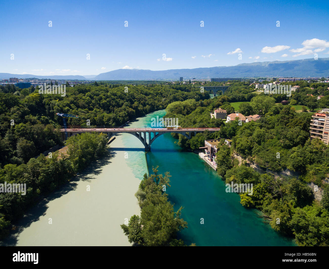 Aerial view river confluent hi-res stock photography and images - Alamy