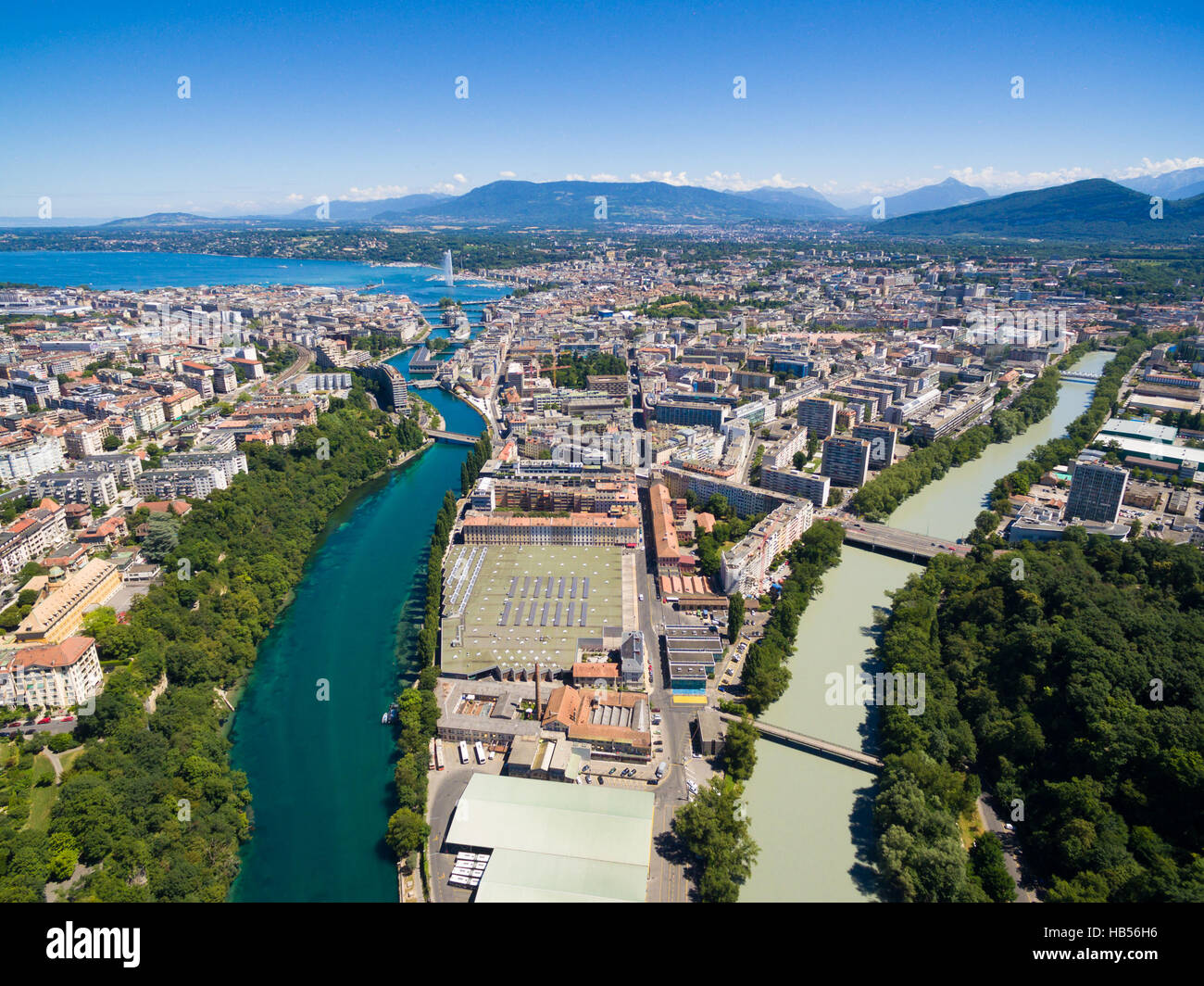 Aerial view river confluent hi-res stock photography and images - Alamy