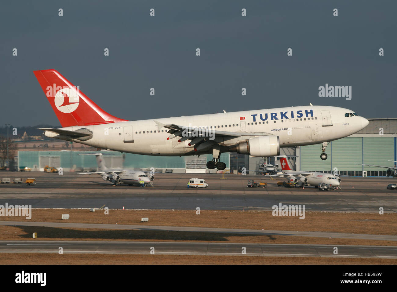 Stuttgart/Germany June 22, 2011: Airnus A310 from Turkish at Stuttgart ...