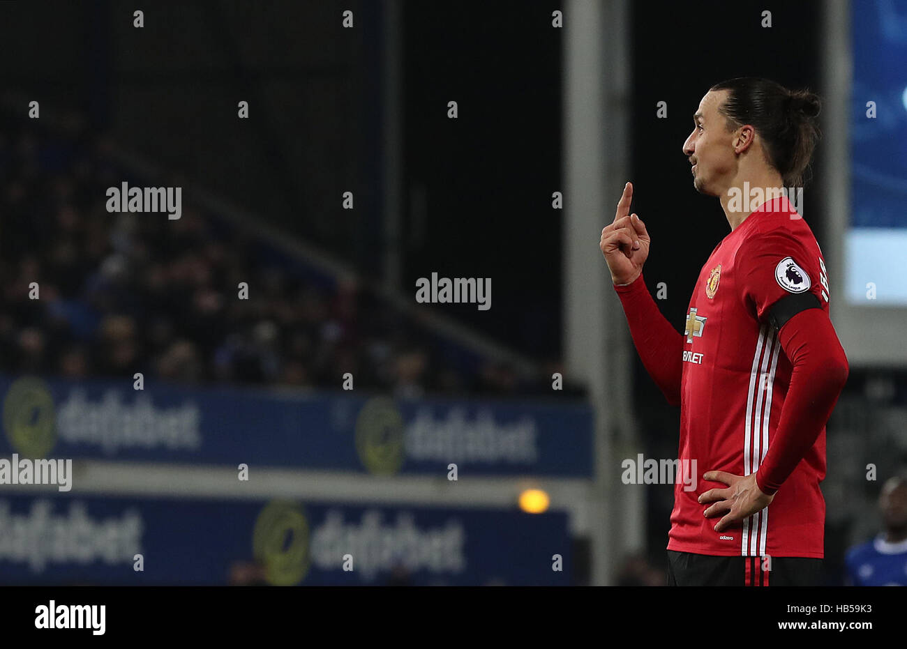 Manchester United's Zlatan Ibrahimovic reacts during the Premier League ...