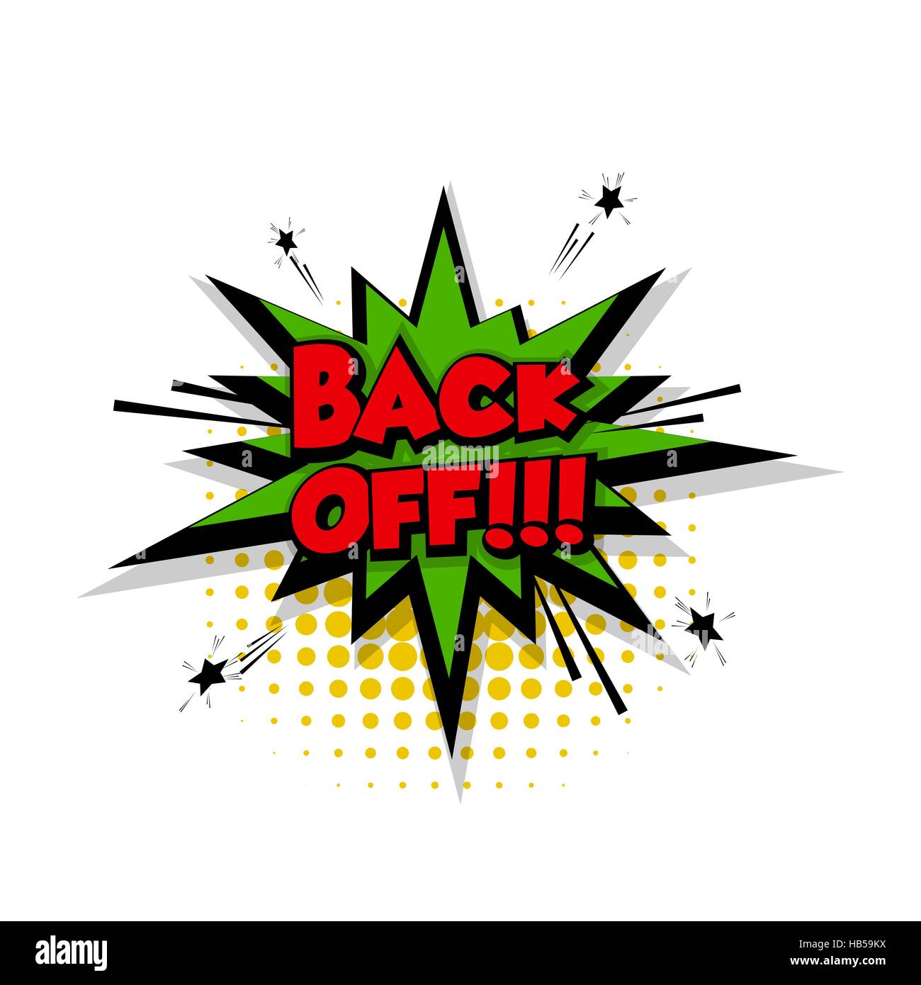 Lettering back off. Comic text sound effects pop art style vector ...