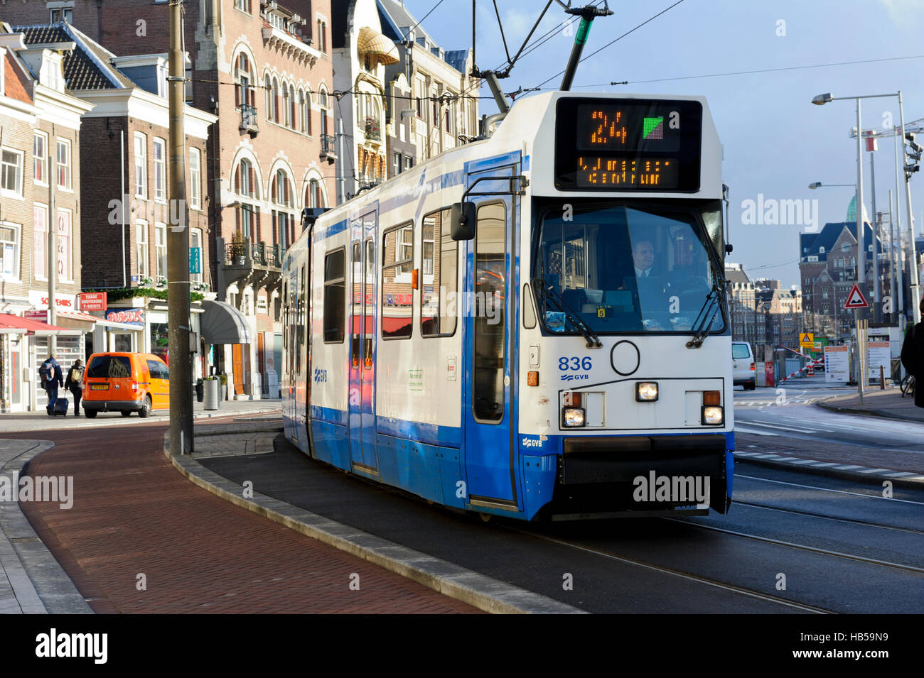A typical electric tram in Amsterdam, Holland, Netherlands Stock Photo ...