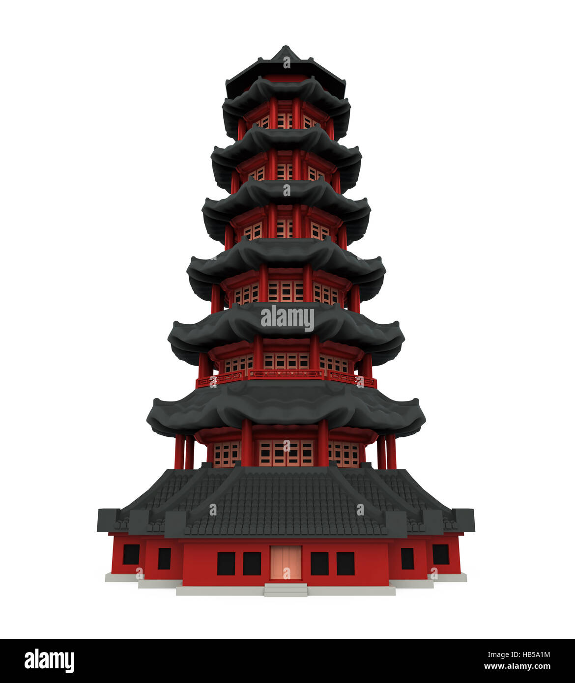 Pagoda Tower Isolated Stock Photo - Alamy
