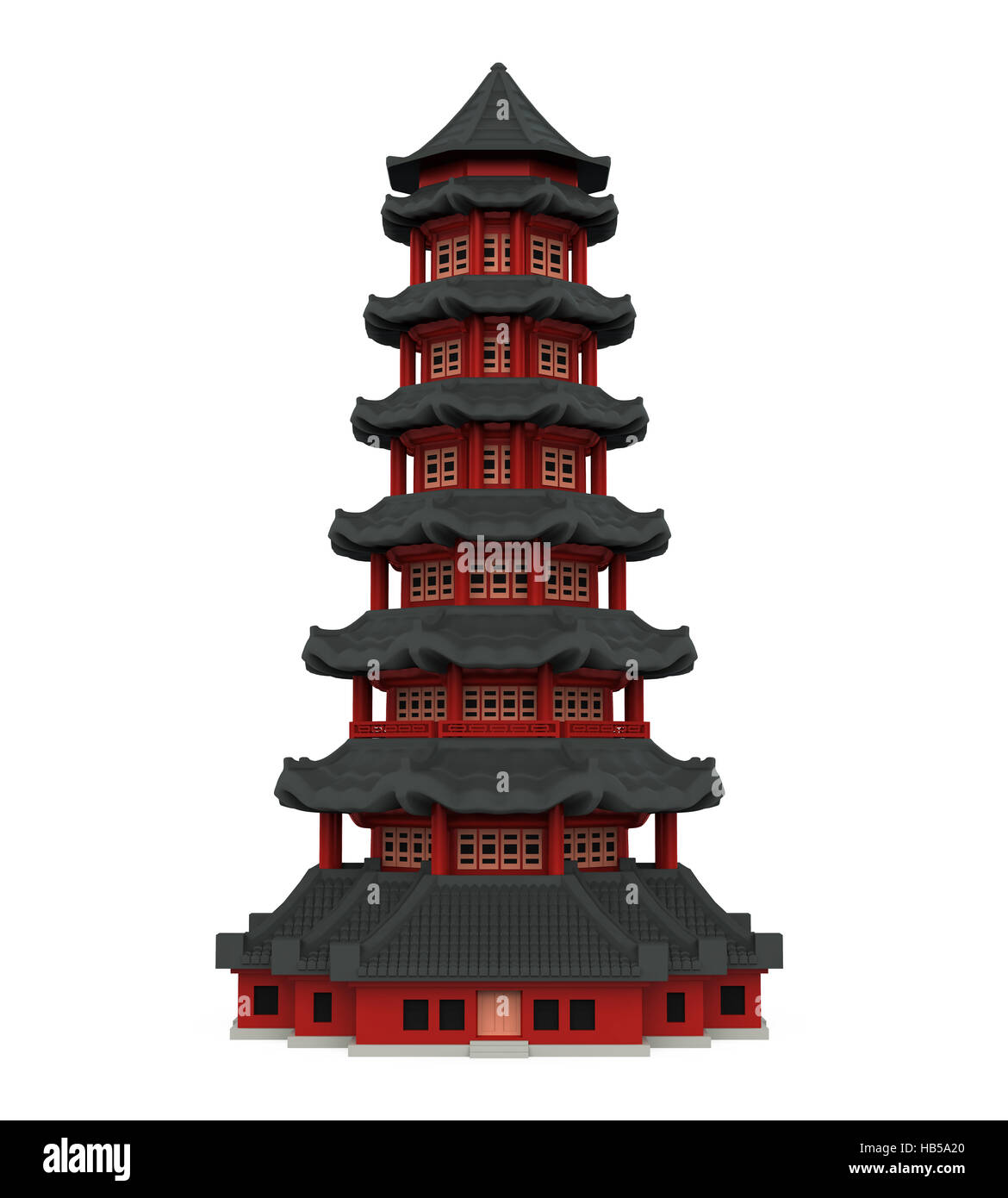 Pagoda Tower Isolated Stock Photo - Alamy