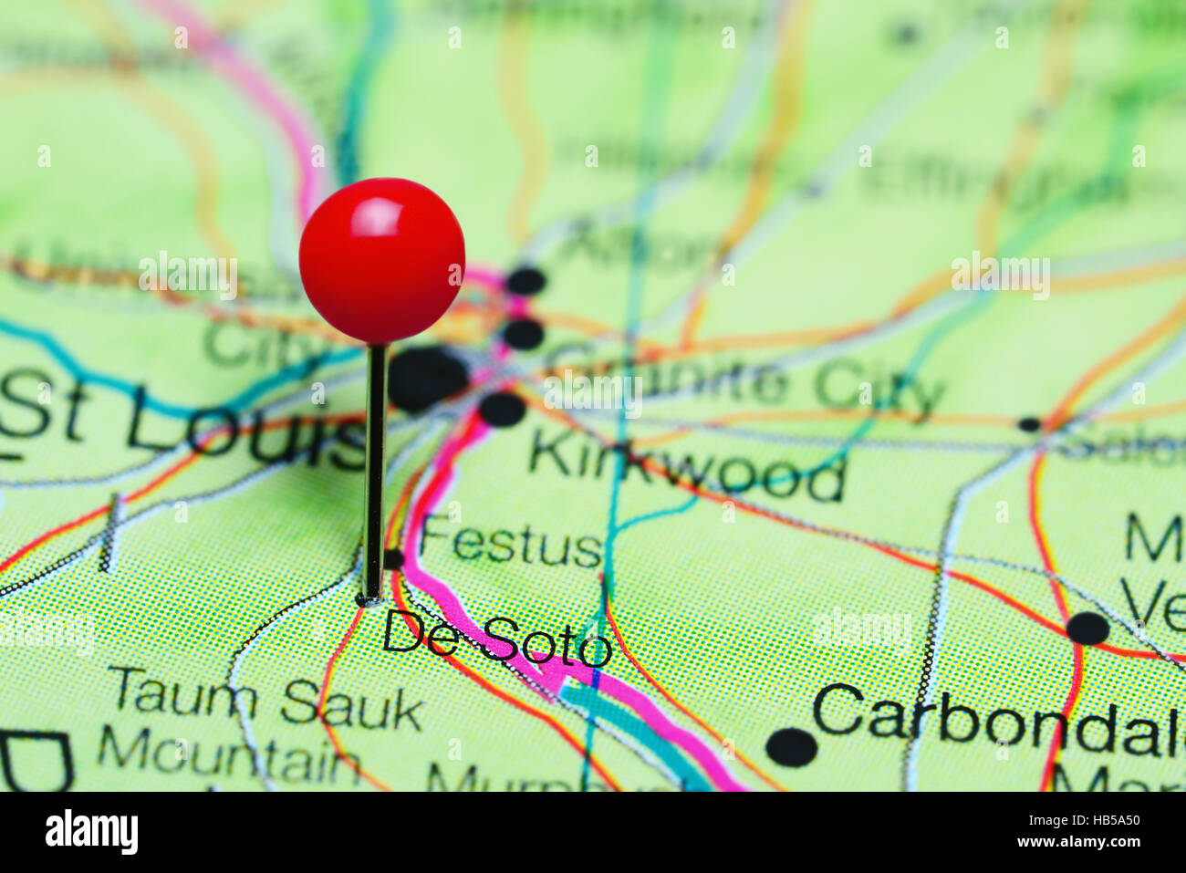 De soto map hi-res stock photography and images - Alamy