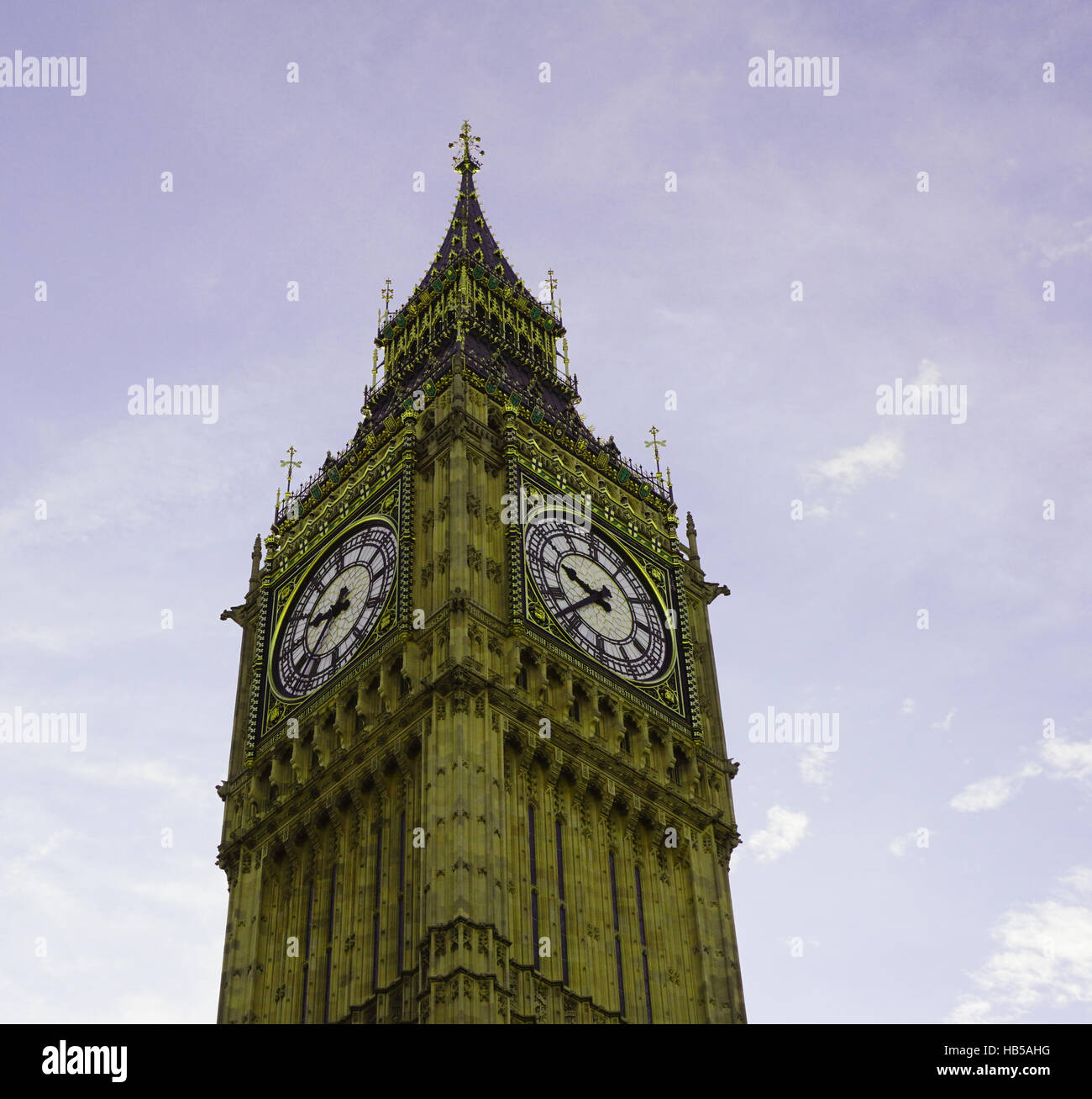 Big ben, London, UK. in a clear sunny day with a beautiful blue sky ...