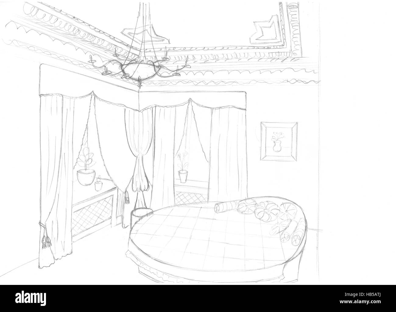 Bedroom bed lamp window Cut Out Stock Images & Pictures - Alamy