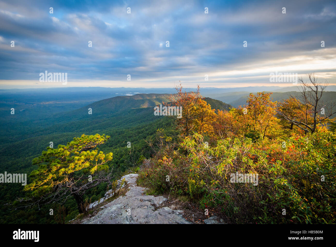 Evening view of the Blue Ridge Mountains from Table Rock, on the rim of ...
