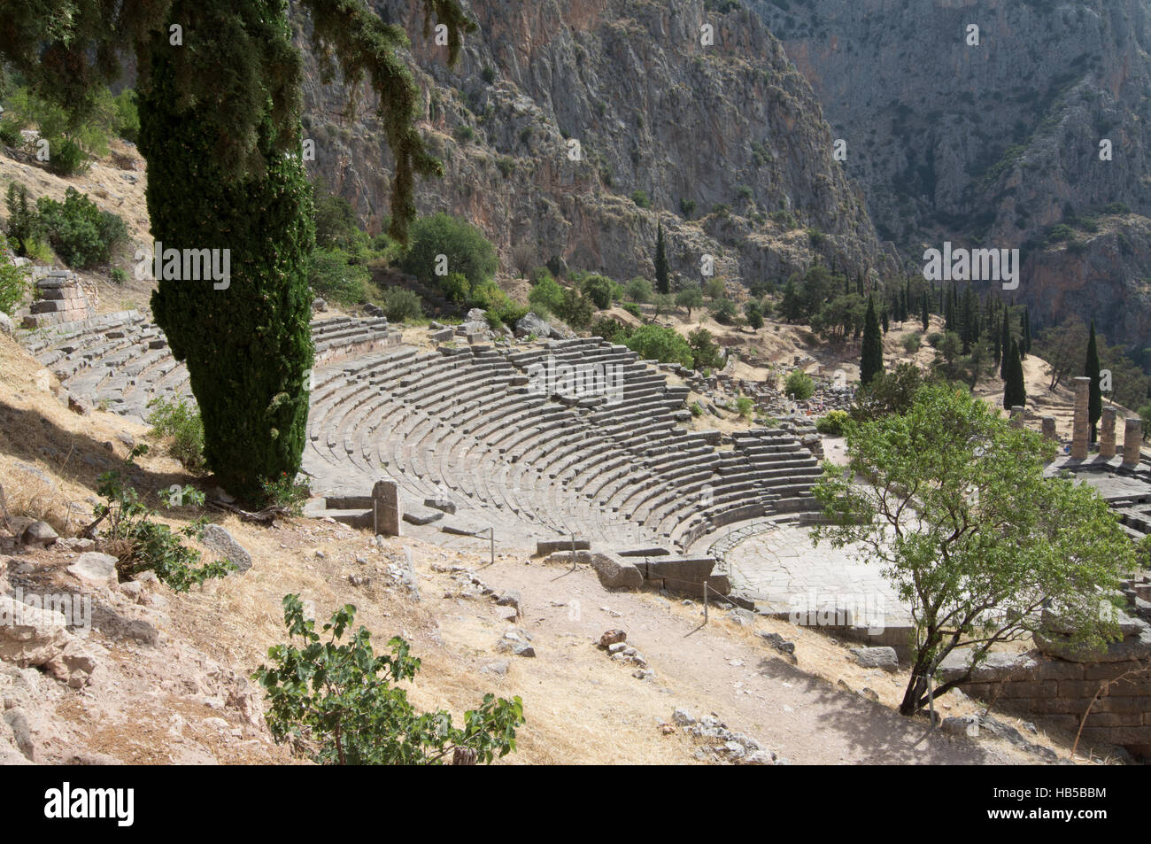 The archaeological site of Delphi in Greece - the amphitheatre ...