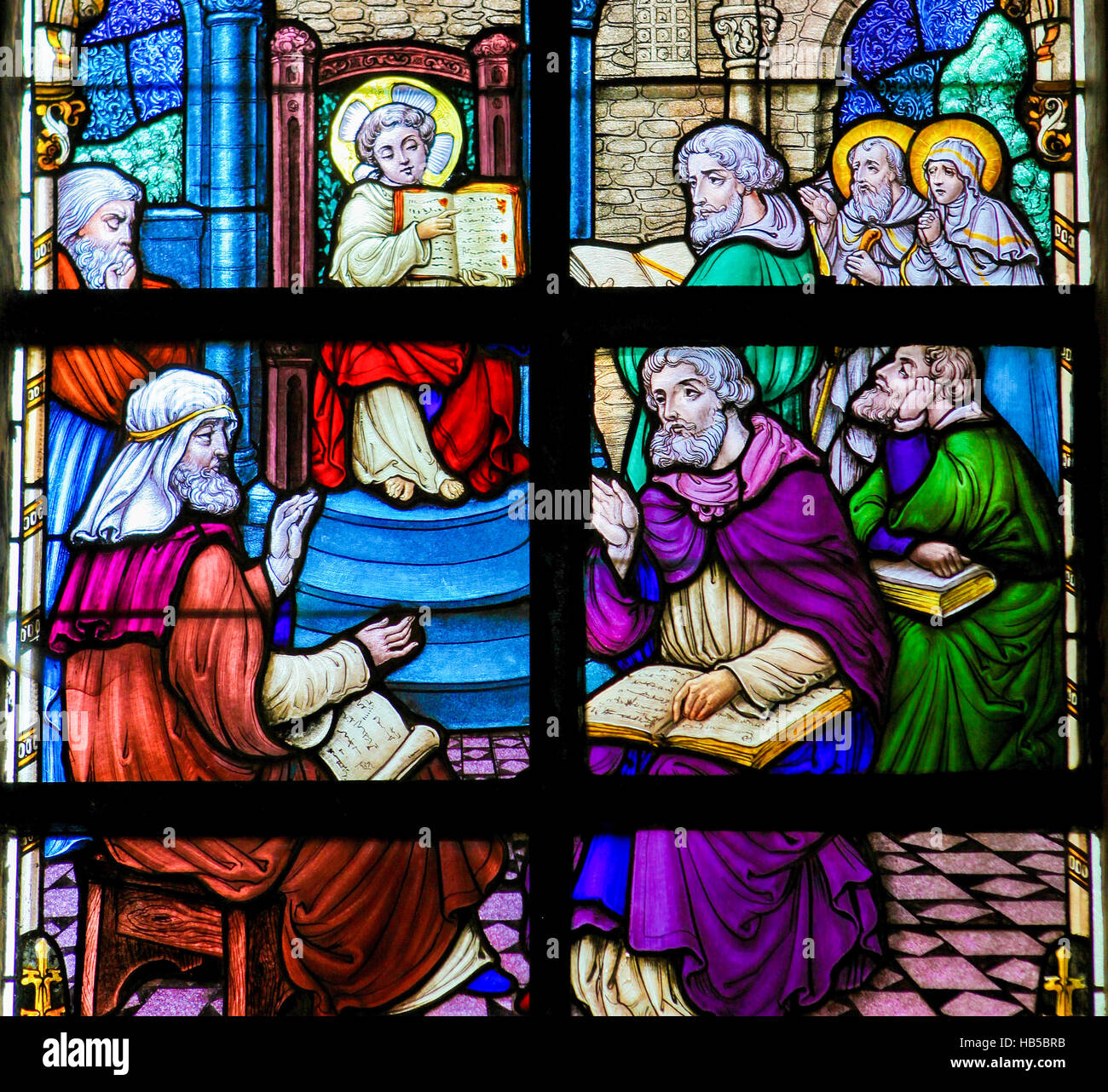 The Finding in the Temple, also called Christ among the Doctors, on a ...