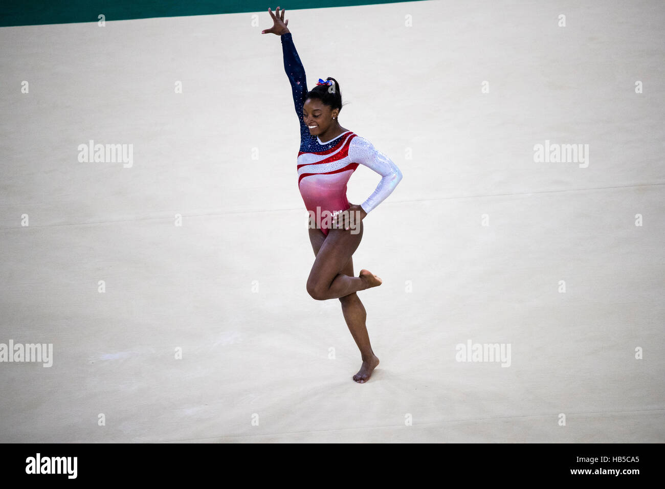Rio de Janeiro, Brazil. 9 August 2016. Simone Biles (USA) performs the ...