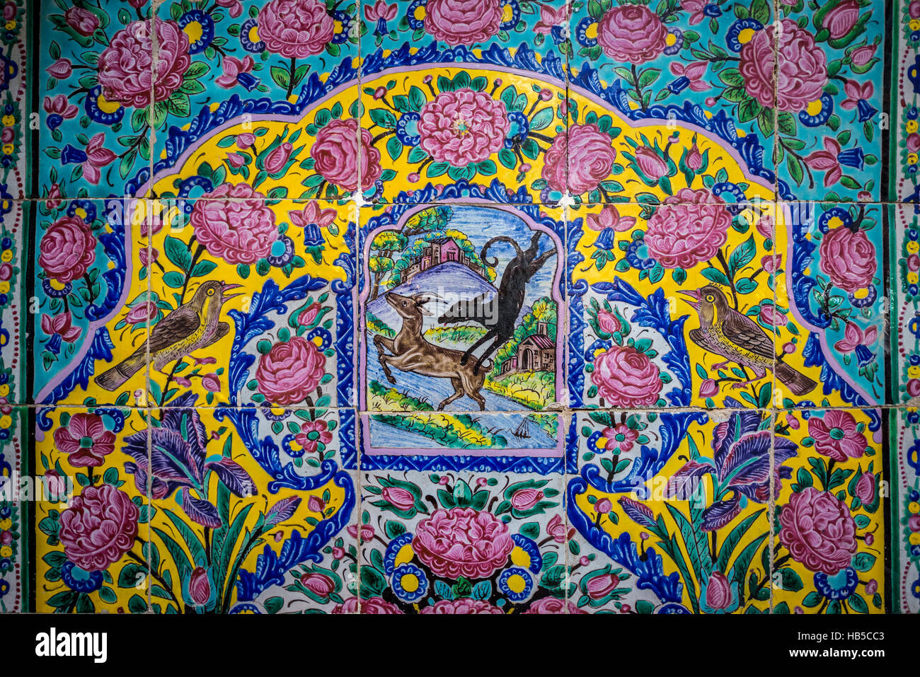 Traditional tiles on the wall in Tehran, capital of Iran Stock Photo ...