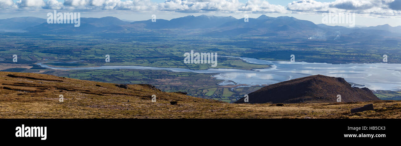 Looking south across Castlemaine Harbour towards the MacGillycuddy ...