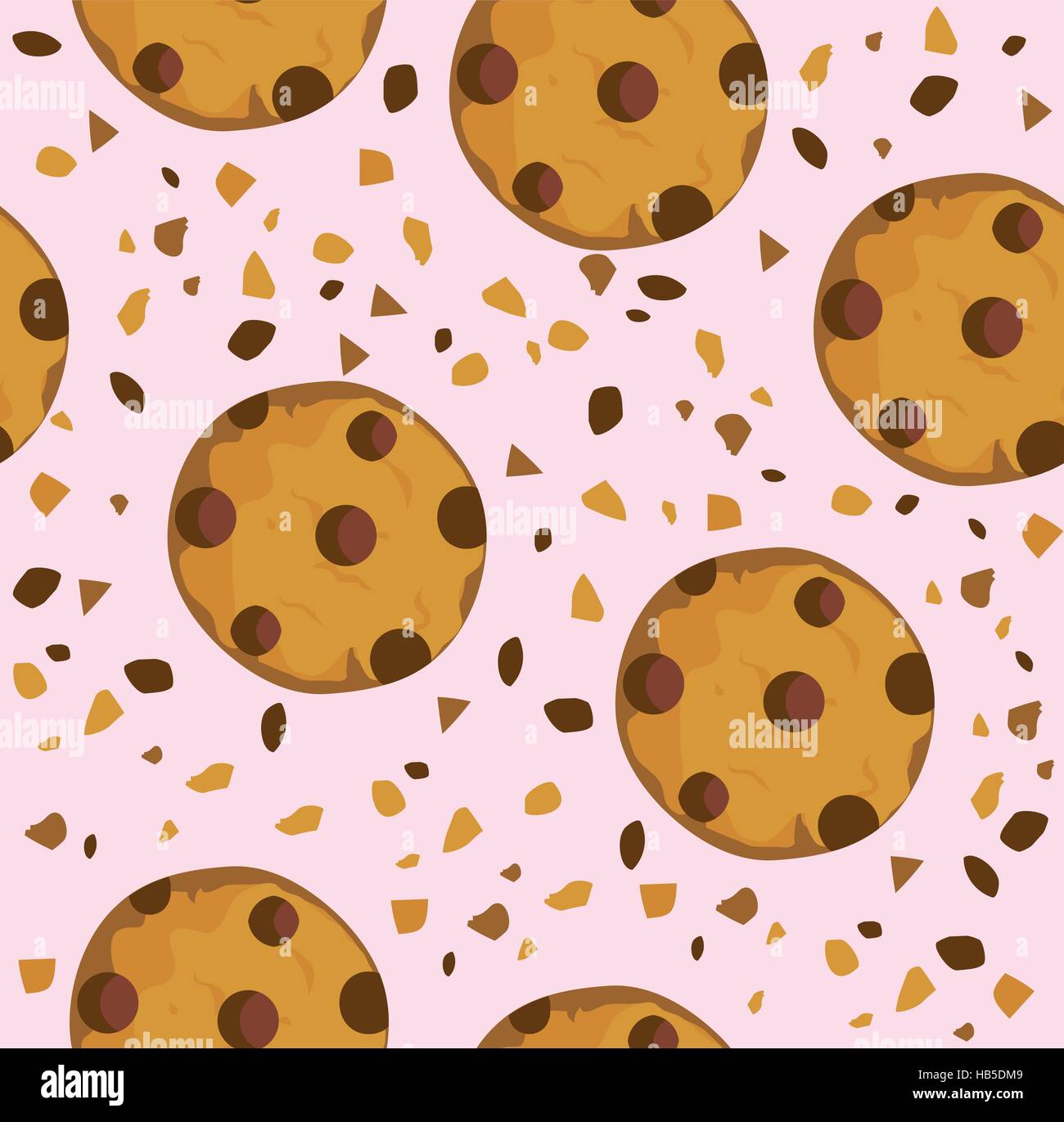 vector illustration of seamless cookie background with broken pieces ...