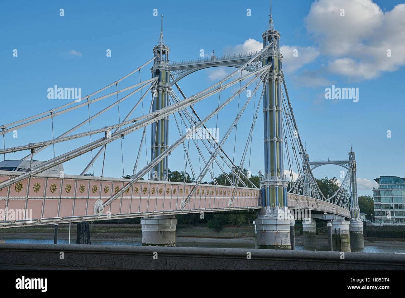 the albert bridge, London. Thames Bridge. Victorian Bridge Stock Photo ...