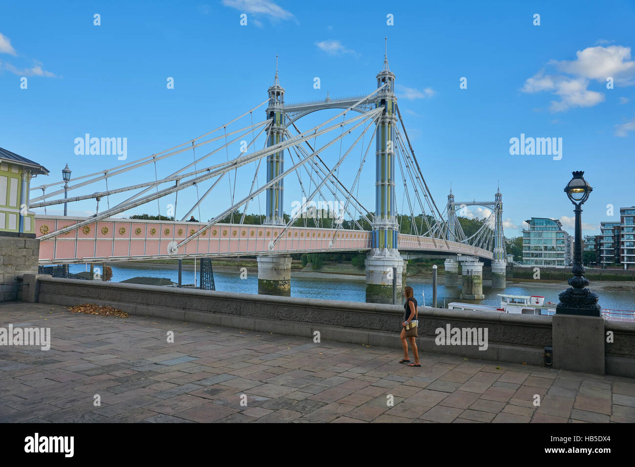 the albert bridge, London. Thames Bridge. Victorian Bridge Stock Photo ...