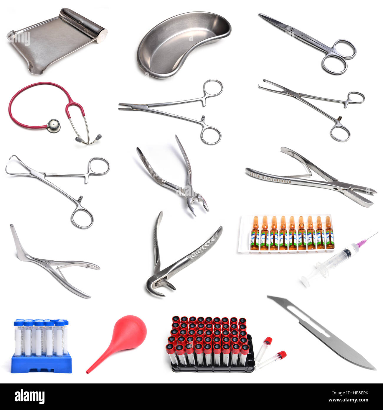 Surgical instruments isolated on white background Stock Photo - Alamy