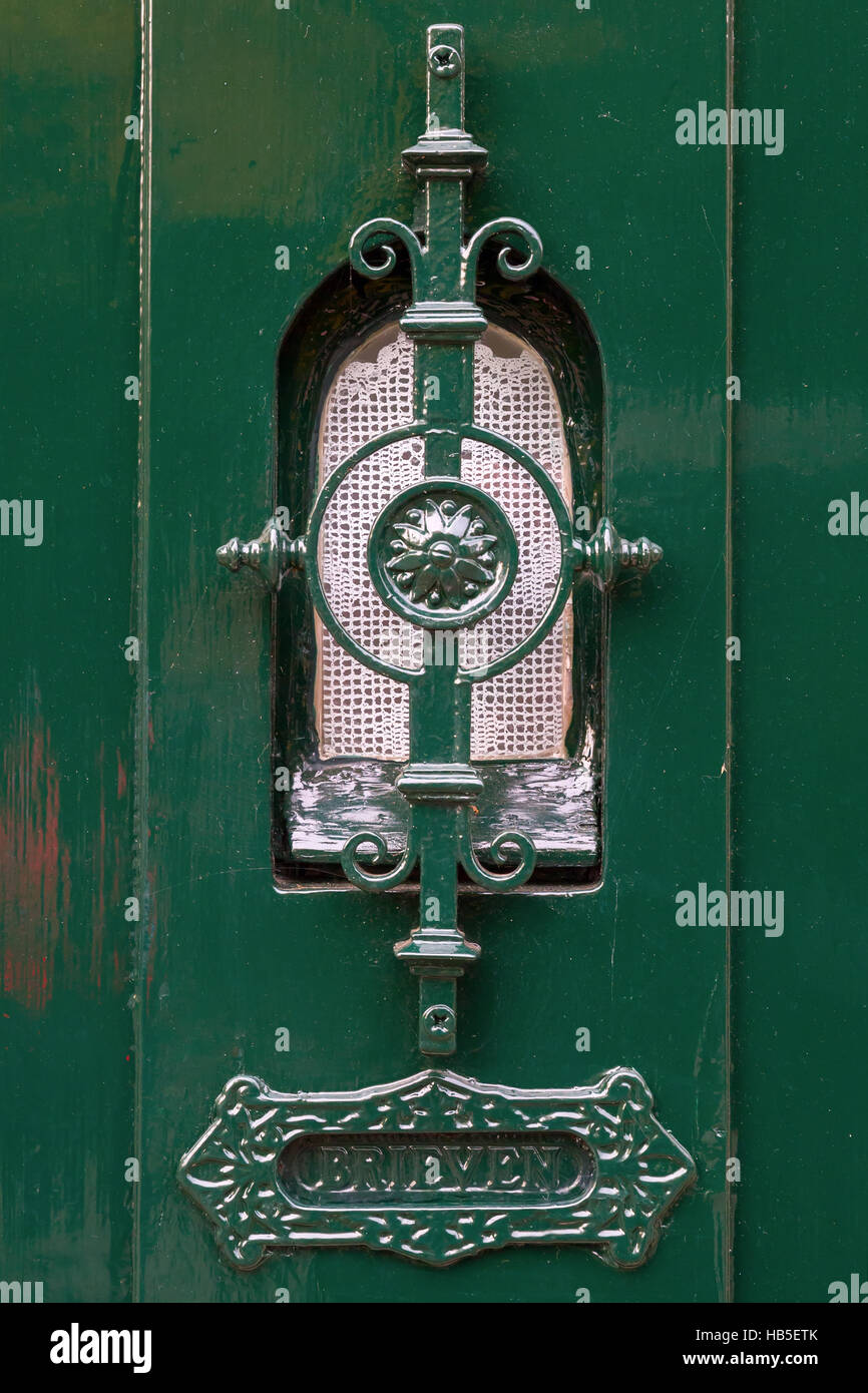 Mail slot in antique wooden door hi-res stock photography and images ...