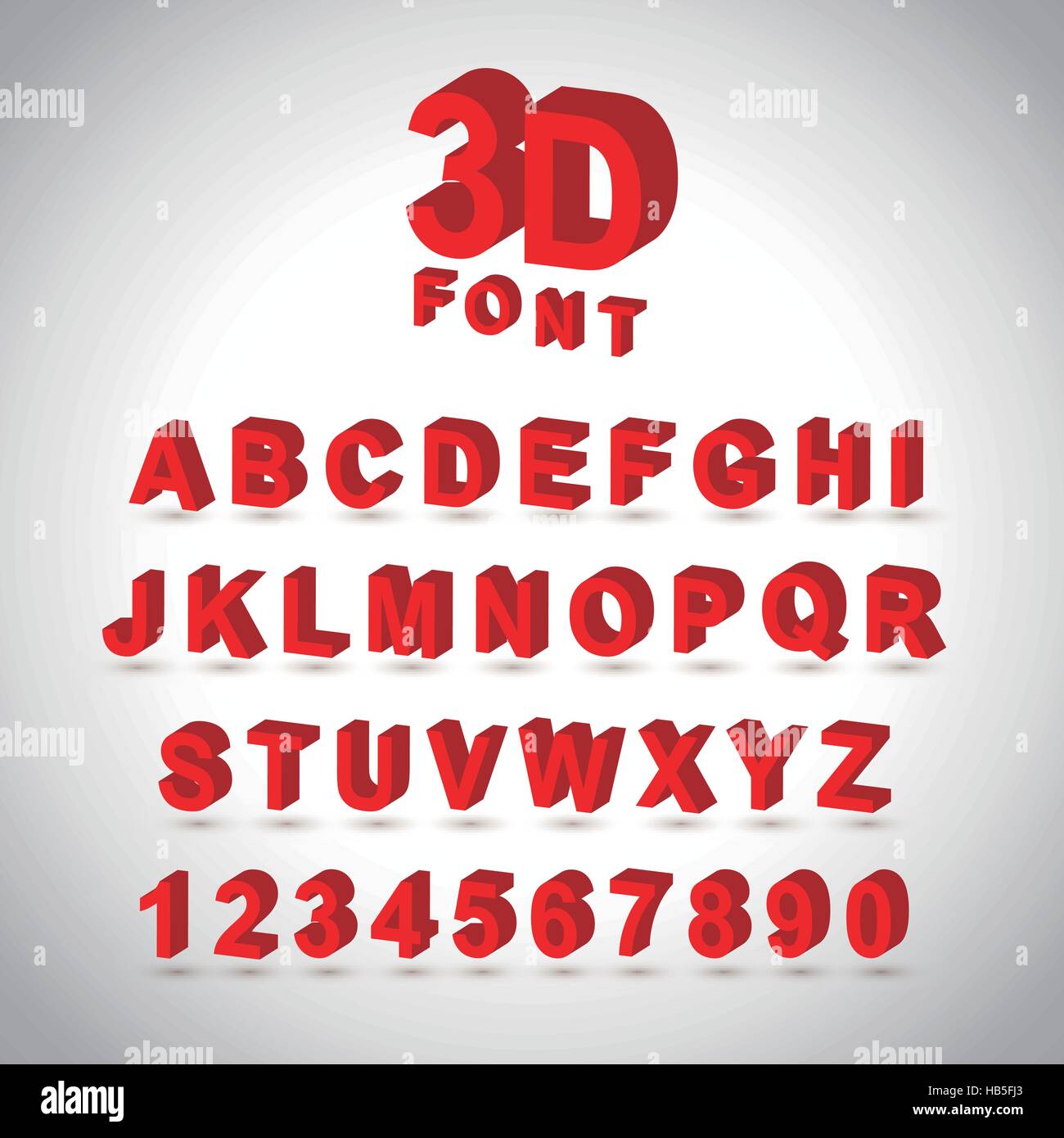 3D red font design set over grey background Stock Vector Image & Art ...