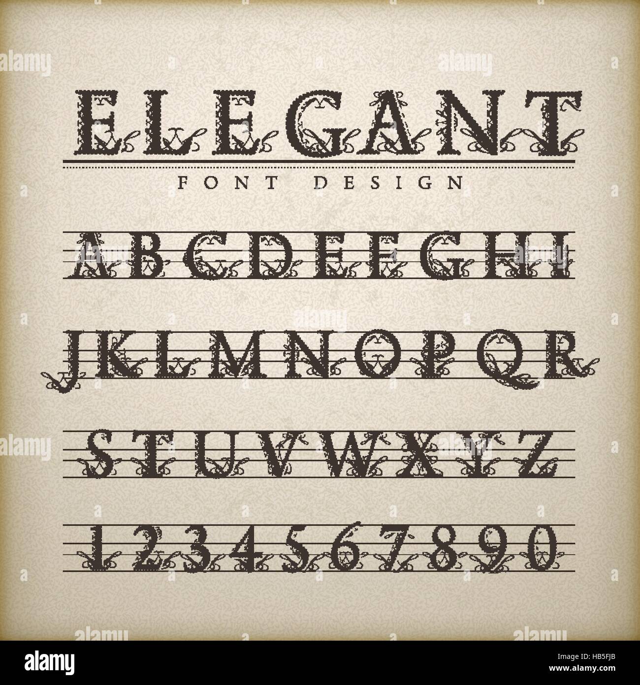 elegant font design set over beige background Stock Vector Image & Art ...
