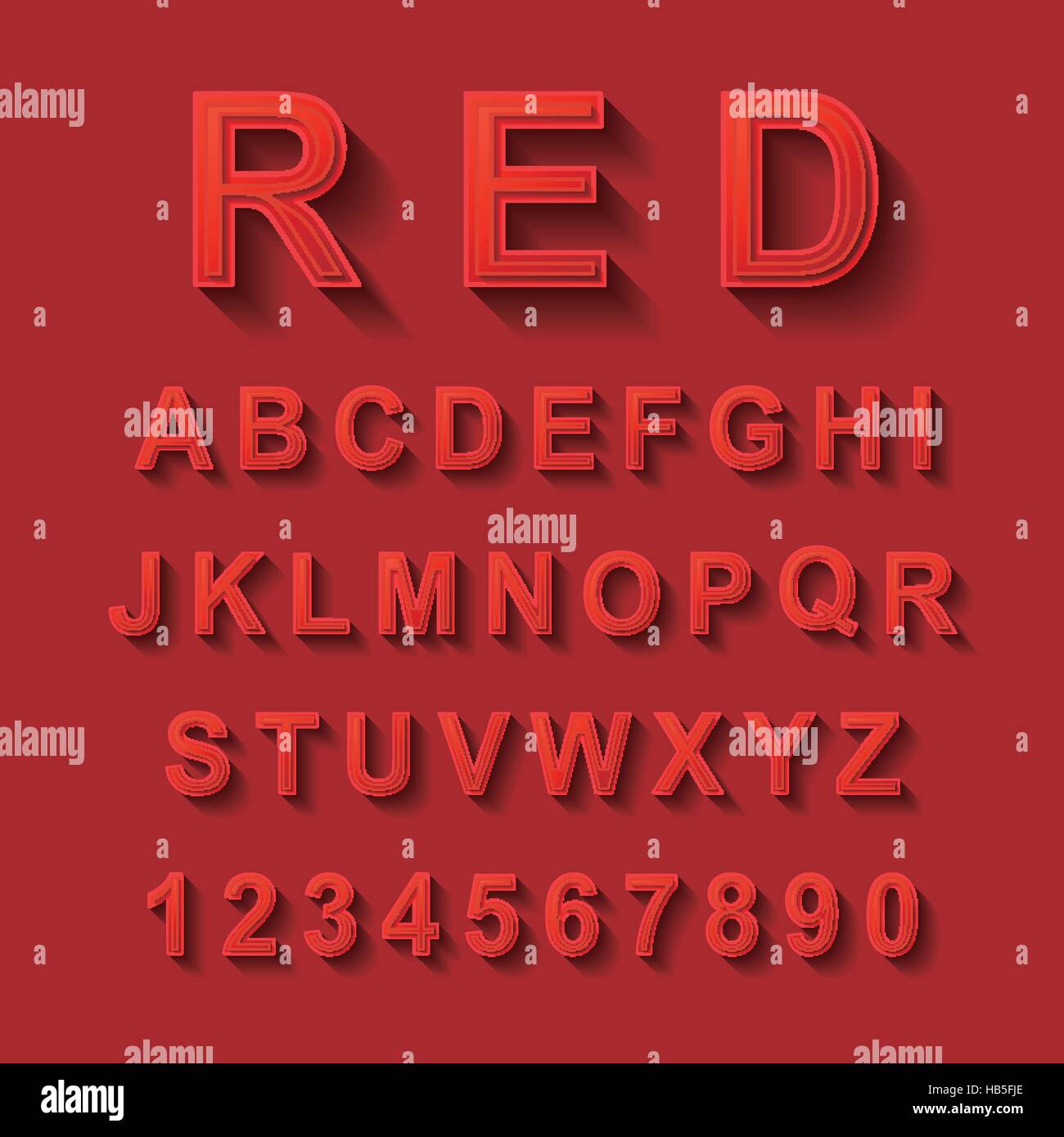 red font design set over red background Stock Vector Image & Art - Alamy