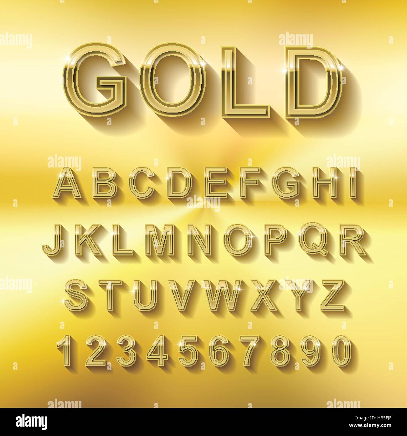 golden font design set over golden background Stock Vector Image & Art ...