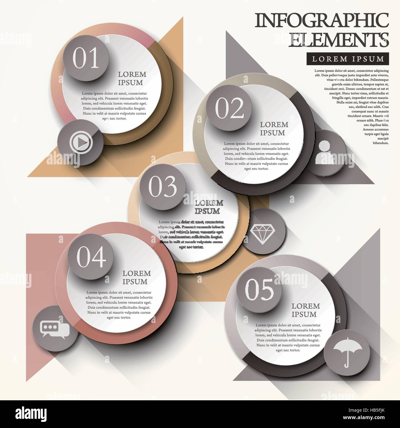 abstract trendy infographic elements design with circle and triangle ...