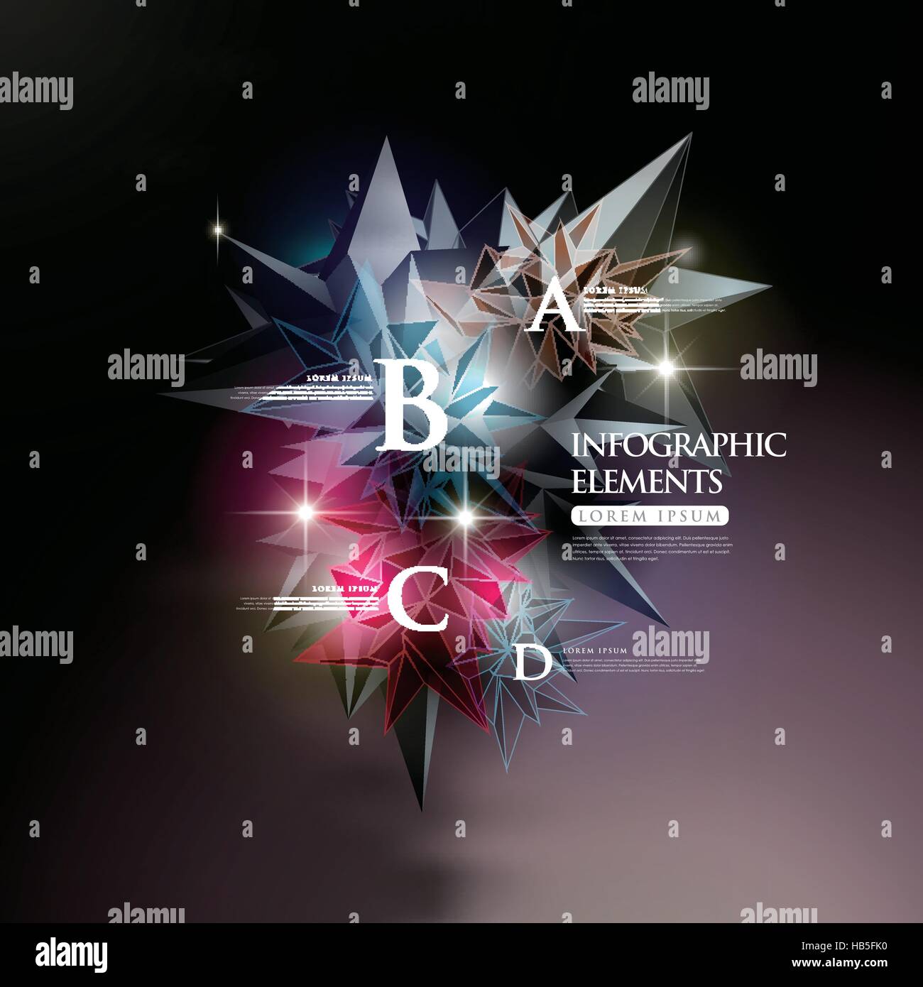 modern gorgeous infographic elements design with crystals Stock Vector ...