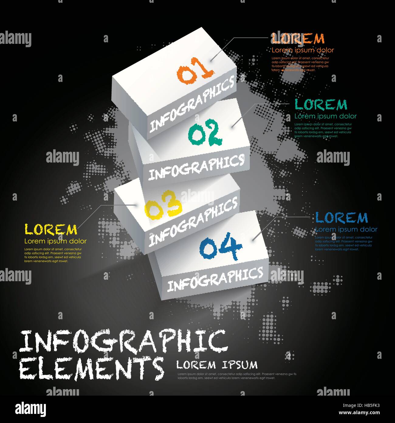 modern creative infographic elements design with blank squares Stock ...