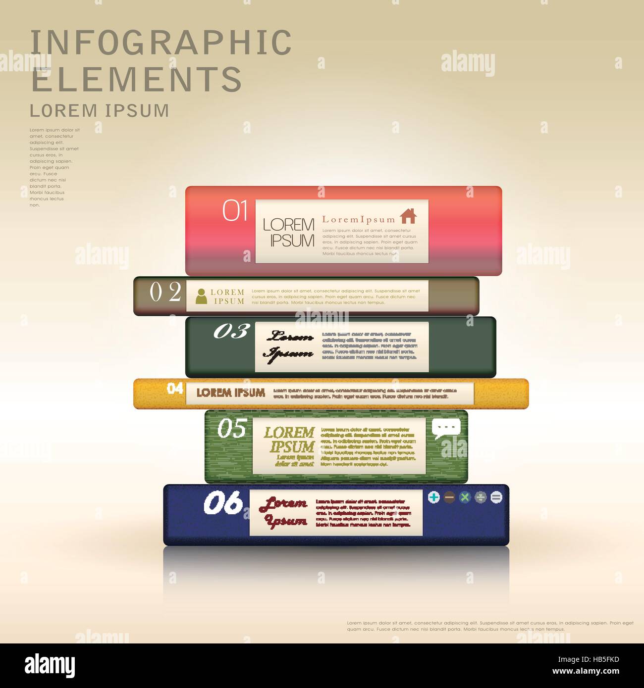 trendy attractive infographic elements design with colorful rectangles ...