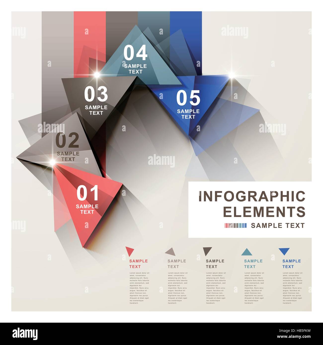 modern attractive infographic elements design with glossy triangles ...