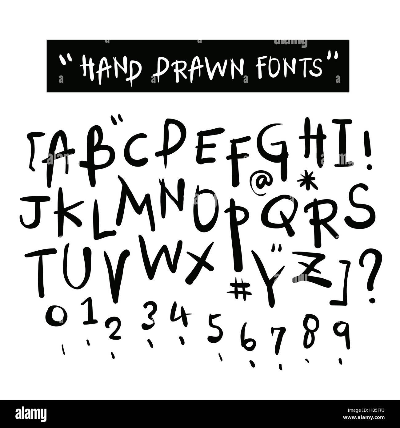 simplicity hand drawn fonts design over white background Stock Vector ...