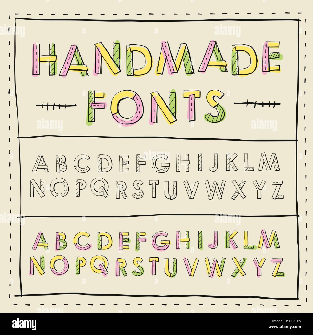 lovely handmade fonts design over beige background Stock Vector Image ...