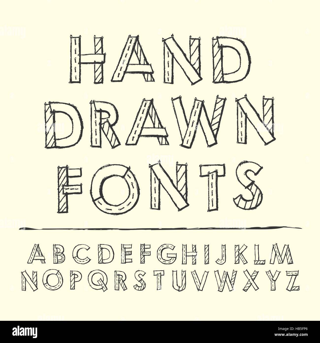 simplicity hand drawn fonts design over beige background Stock Vector ...